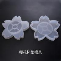 China Epoxy Mold, DIY Jewelry, High-gloss Mirror Heart-shaped Cherry Blossom Coaster, Table Decoration, Silicone Mold, Cake Mold for sale