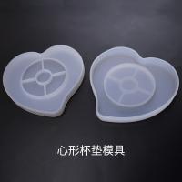 China Epoxy Mold, DIY Jewelry, High-gloss Mirror Heart-shaped Cherry Blossom Coaster, Table Decoration, Silicone Mold, Cake Mold for sale