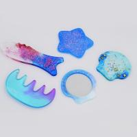 China Crystal Epoxy Pendant Silicone Mold DIY Handmade Jewelry Resin Mirror Long Fish Crown Hanging Decoration Pendant Model for sale