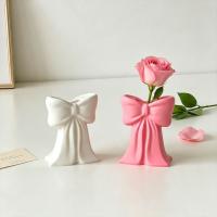 China Ins-style Bowknot Vase Silicone Mold DIY Aroma Plaster Flower Pot Flower Decoration Epoxy Mold for sale