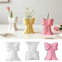 China Ins-style Bowknot Vase Silicone Mold DIY Aroma Plaster Flower Pot Flower Decoration Epoxy Mold for sale