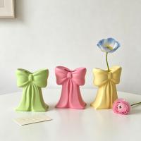 China Ins-style Bowknot Vase Silicone Mold DIY Aroma Plaster Flower Pot Flower Decoration Epoxy Mold for sale