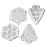 China Relief Pattern Christmas Tree Snowflake Tray Silicone Mold DIY Aromatherapy Plaster Storage Tray Mold for sale