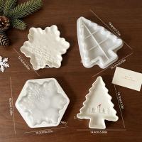 China Relief Pattern Christmas Tree Snowflake Tray Silicone Mold DIY Aromatherapy Plaster Storage Tray Mold for sale