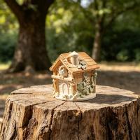 China 3D Stereo Forest Owl Wooden House Silicone Mold DIY Cream Lace Candle Cup Plaster Mold for sale