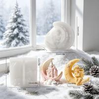 China Cross-border New Style Moon Angel Child Moon Castle Aroma Candle Plaster Ornament Silicone Mold for sale