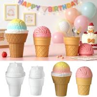 China DIY Cross-border New Style Aroma Plaster Ice Cream Cone Storage Jar Candle Cup Decoration Silicone Mold for sale
