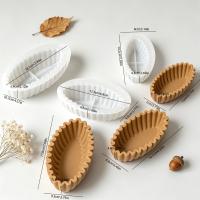 China Ins-style Wave Lace Oval Storage Bowl Silicone Mold DIY Striped Pleated Fruit Plate Candle Cup Mold for sale