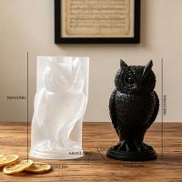 China 3D Owl Candlestick Silicone Mold DIY Animal Aroma Candle Decoration Base Plaster Mold for sale