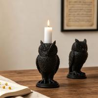 China 3D Owl Candlestick Silicone Mold DIY Animal Aroma Candle Decoration Base Plaster Mold for sale