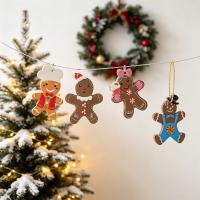 China Four Grid Christmas Holiday Hanging Silicone Mold DIY Santa Claus Gingerbread Man Snowman Dropper Mold for sale