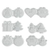 China DIY Two Snowman Gingerbread Man Christmas Tree Gift Box Bell Hat Christmas Hanging Silicone Mold for sale