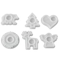 China Christmas Angel Elk Snowflake Christmas Tree Polar Bear Love Relief Pattern Candlestick Silicone Mold for sale