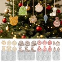 China DIY Christmas Pendant Silicone Mold Christmas Socks Elk Sweater Hanging Tag Aromatherapy Gypsum Sheet Mold for sale