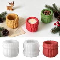 China Fried Dough Twists Knitting Wool Storage Tank Silicone Mold Diy Aromatherapy Candle Cup Container Plaster Mold for sale
