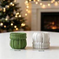 China Fried Dough Twists Knitting Wool Storage Tank Silicone Mold Diy Aromatherapy Candle Cup Container Plaster Mold for sale