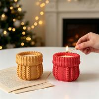 China Fried Dough Twists Knitting Wool Storage Tank Silicone Mold Diy Aromatherapy Candle Cup Container Plaster Mold for sale