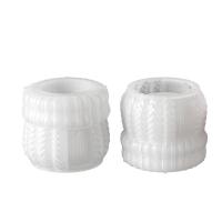 China Fried Dough Twists Knitting Wool Storage Tank Silicone Mold Diy Aromatherapy Candle Cup Container Plaster Mold for sale