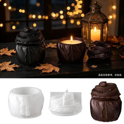 China Cross Border Snake Fortune Bag, Money Bag, Storage Can, Silicone Mold, DIY Aromatherapy Candle Cup Container, Gypsum Mold for sale