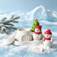 China Christmas House Storage Jar, Candle Cup, Christmas Snowman, Christmas Tree, Candle Combination Decoration, Silicone Mold for sale