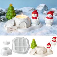 China Christmas House Storage Jar, Candle Cup, Christmas Snowman, Christmas Tree, Candle Combination Decoration, Silicone Mold for sale