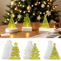 China Cross Border Star Hollow Christmas Tree Insert Board Silicone Mold DIY Aromatherapy Gypsum Candle Holder Decoration Mold for sale