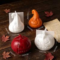 China 3D 3D Halloween Pumpkin Silicone Mold Devil's Face Pumpkin Aromatherapy Candle Gypsum Mold for sale