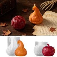 China 3D 3D Halloween Pumpkin Silicone Mold Devil's Face Pumpkin Aromatherapy Candle Gypsum Mold for sale