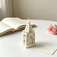 China Rose Relief Castle Silicone Mold European Style Arch Small Church Aromatherapy Candle Decoration Mold for sale