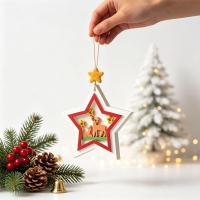 China DIY Drip Glue Aromatherapy Gypsum Christmas Tree Round Love Pentagram Elk Hanging Silicone Mold for sale