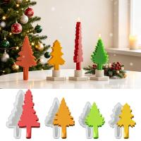 China Cross-border New Product Minimalist Christmas Tree Candle Decoration Silicone Mold DIY Scented Candle Gypsum Base Mold for sale