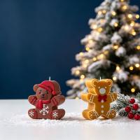 China DIY Resin Candle, Gypsum Gingerbread, Snowman, Snowflake, Teddy Bear, Christmas Ornament, Hanging Silicone Mold for sale