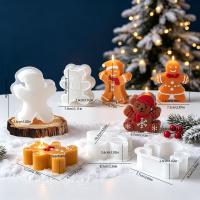 China DIY Resin Candle, Gypsum Gingerbread, Snowman, Snowflake, Teddy Bear, Christmas Ornament, Hanging Silicone Mold for sale