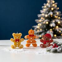 China DIY Resin Candle, Gypsum Gingerbread, Snowman, Snowflake, Teddy Bear, Christmas Ornament, Hanging Silicone Mold for sale