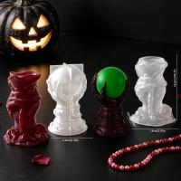 China DIY Halloween Rose Ghost Hand Pendant Magic Claw Ghost Handball Aromatherapy Gypsum Candle Dropping Silicone Mold for sale