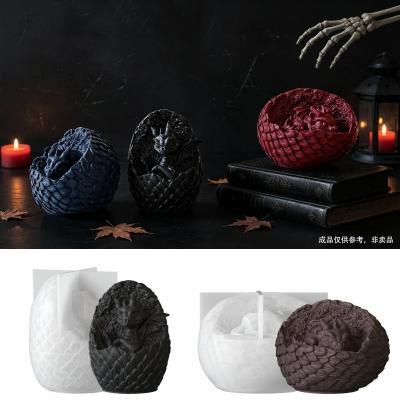 China DIY Dinosaur Egg Candle Mold Dinosaur Baby Shell Breaking Tyrannosaurus Candle Gypsum Silicone Mold for sale