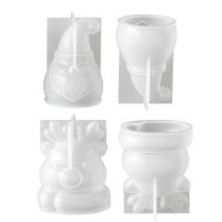 China Cross Border 3D Santa Claus Elk Silicone Mold Christmas Cartoon Aromatherapy Candle Gypsum Mold for sale