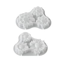 China New Three-section Daisy Sunflower Silicone Mold For DIY Flower Cake Sign And Candle Mold for sale