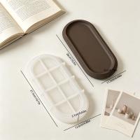 China Ins Minimalist Oval Stripe Tray Silicone Mold DIY Aromatherapy Plaster Storage Dish Epoxy Mold for sale