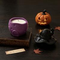 China Halloween Wizard Hat House Candle Cup Silicone Mold Spider Web Creative Fragrance Container Flower Pot Plaster Mold for sale
