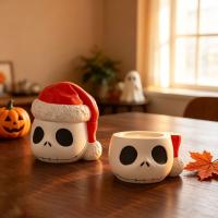 China Silicone Mold For Christmas Hat, Skull Head, Aromatherapy Storage Jar, And Halloween Skull Plaster Candle Cup Mold for sale