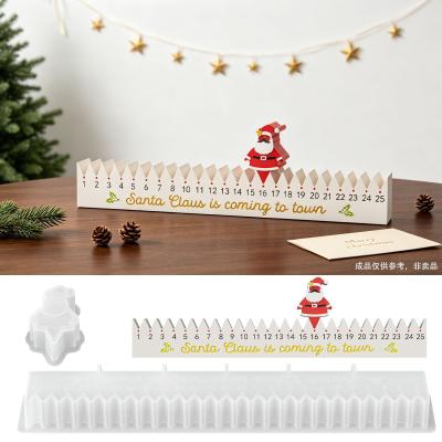 China Christmas Countdown Calendar Silicone Mold 25 Grid Santa Claus Arrival Calendar Aromatherapy Gypsum Mold for sale