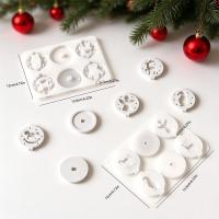 China Christmas Hollow Splicing Candle Holder Silicone Mold Angel Reindeer Santa Claus Aromatherapy Candle Stand Mold for sale