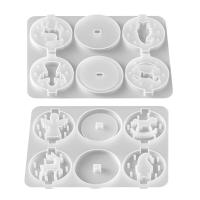 China Christmas Hollow Splicing Candle Holder Silicone Mold Angel Reindeer Santa Claus Aromatherapy Candle Stand Mold for sale