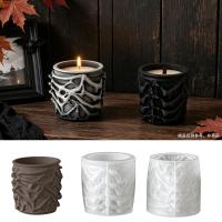 China 3D Bone Storage Jar Silicone Mold DIY Halloween Skeleton Aromatherapy Candle Cup Gypsum Mold for sale