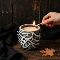 China 3D Bone Storage Jar Silicone Mold DIY Halloween Skeleton Aromatherapy Candle Cup Gypsum Mold for sale