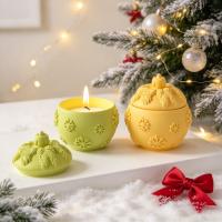 China Christmas Snowflake Spherical Storage Can Silicone Mold DIY Aromatherapy Gypsum Candle Cup Decoration Mold for sale