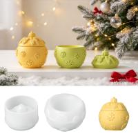 China Christmas Snowflake Spherical Storage Can Silicone Mold DIY Aromatherapy Gypsum Candle Cup Decoration Mold for sale