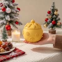 China Christmas Snowflake Spherical Storage Can Silicone Mold DIY Aromatherapy Gypsum Candle Cup Decoration Mold for sale