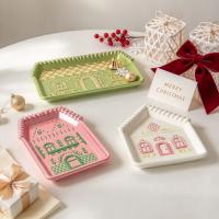 China Cross Border Christmas Gingerbread House Tray Silicone Mold DIY Relief Pattern House Plate Mold for sale